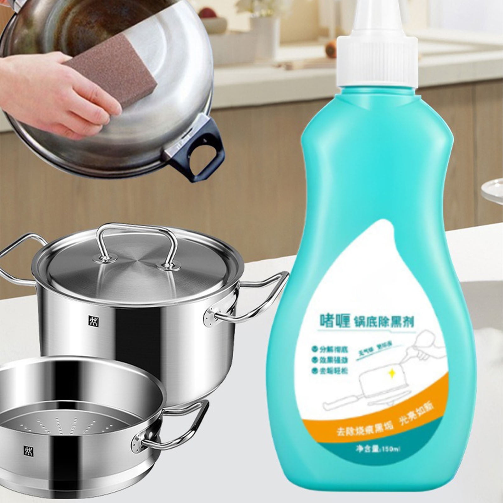 Cleaner for Pots and Pans,Magic Gel Cleaner Kitchen, Stainless Steel ...