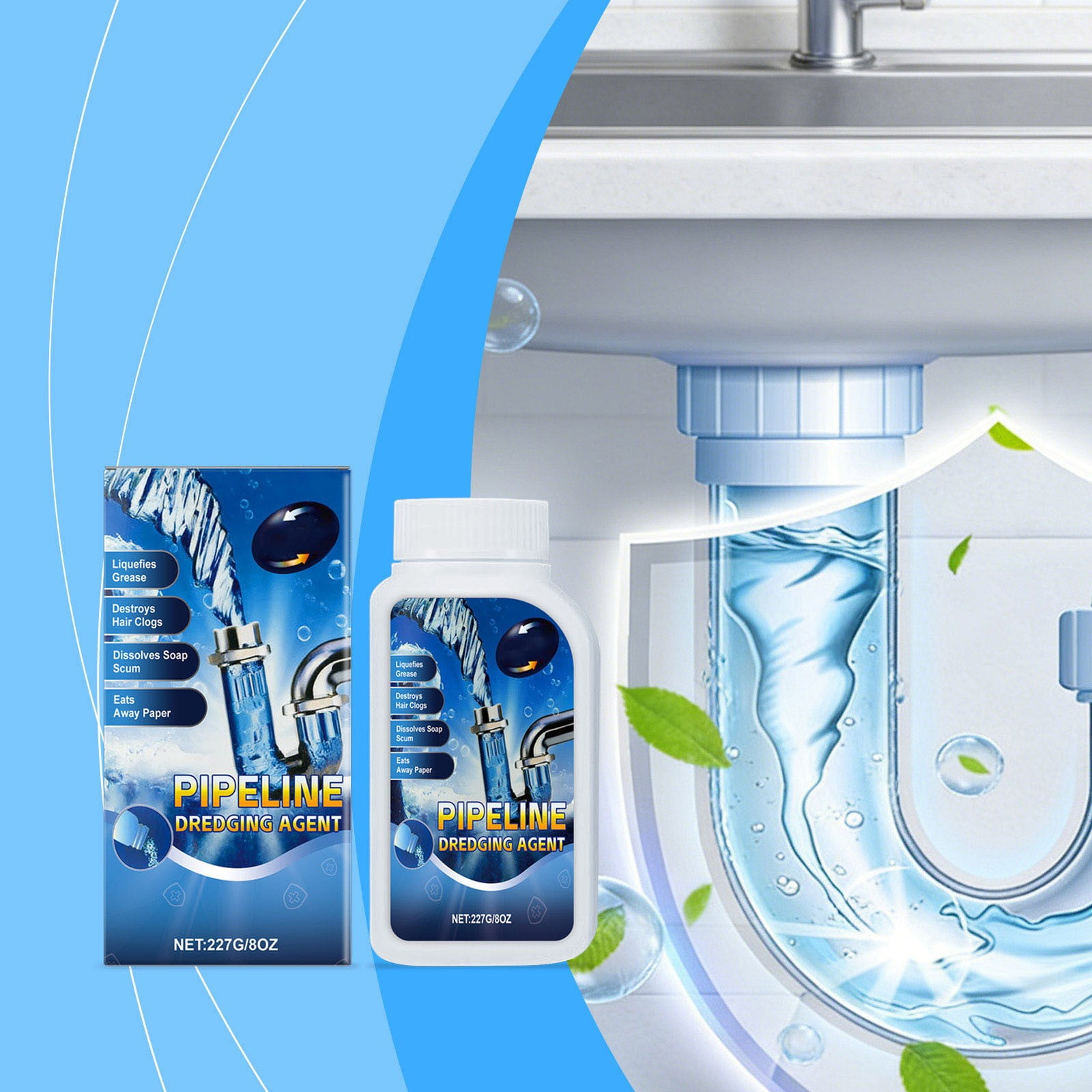 Cleaner Powerful Clog Remover Kitchen Bathroom Toilet Unclogging Wonder ...