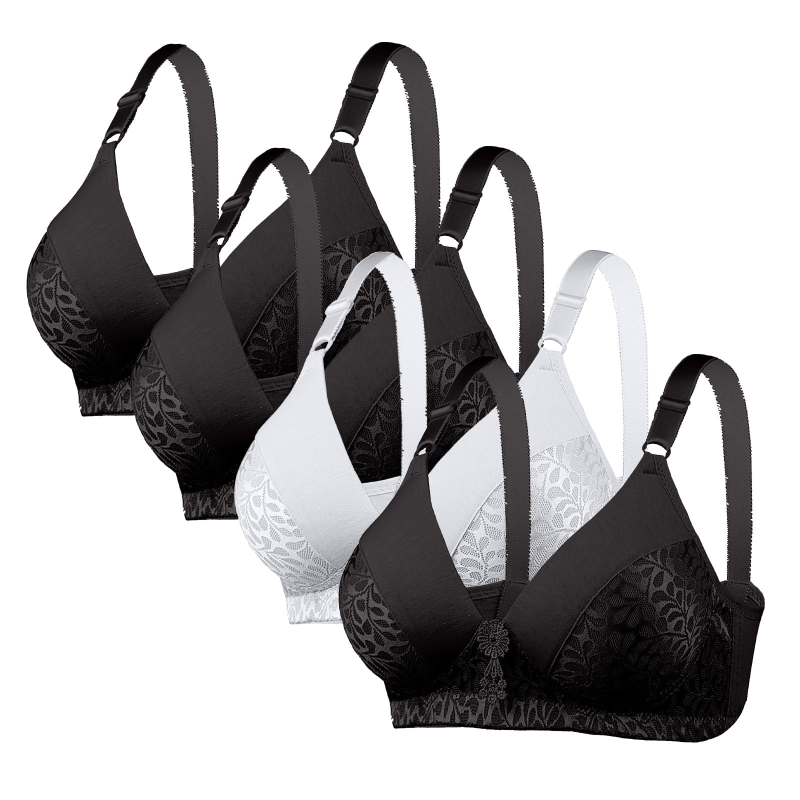 Cleaning 4Pcs Women's Full Coverage Shelf Bra Non-Slip Anti-Sagging ...