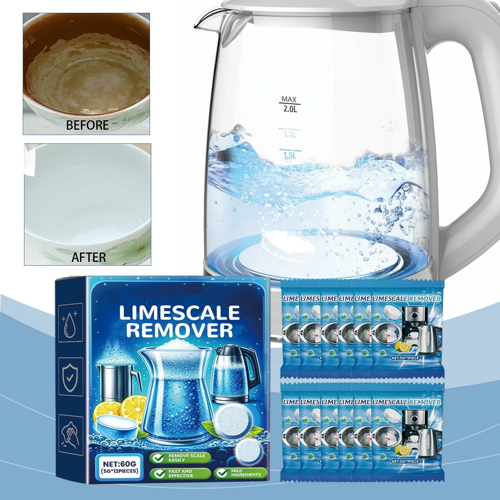 Cleaning Agents Limescale Removal Efficient Water Bottle Cleaning ...