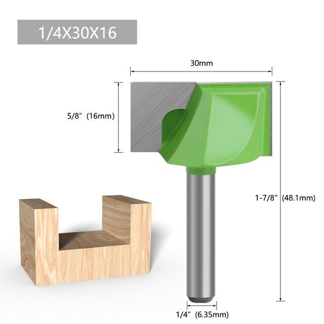 Cleaning Bottom Straight Router Bit Set 1/4" Shank, Double Flute ...