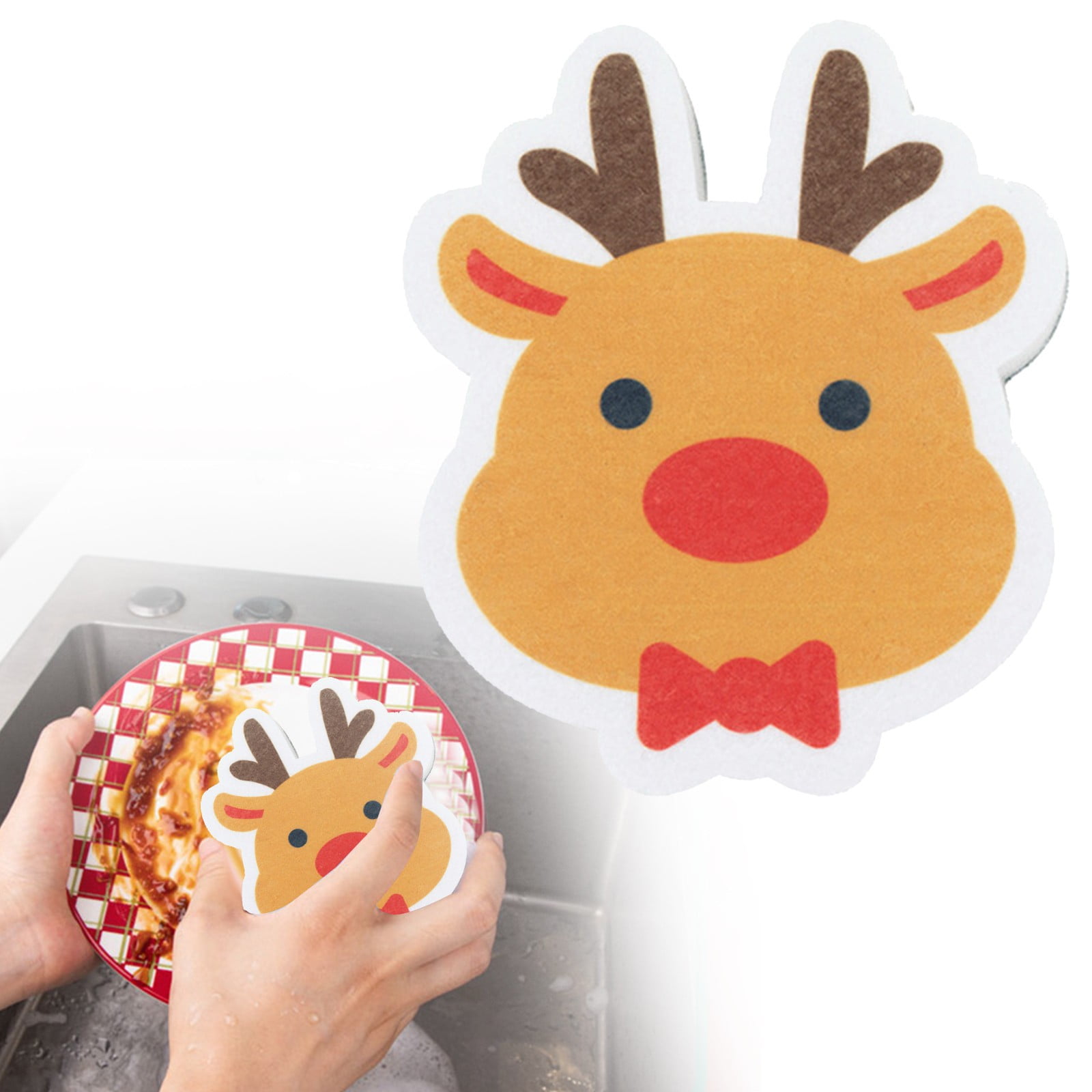 Cleaning Brush,Christmas Kitchen Sponges Christmas Sponge Holiday ...