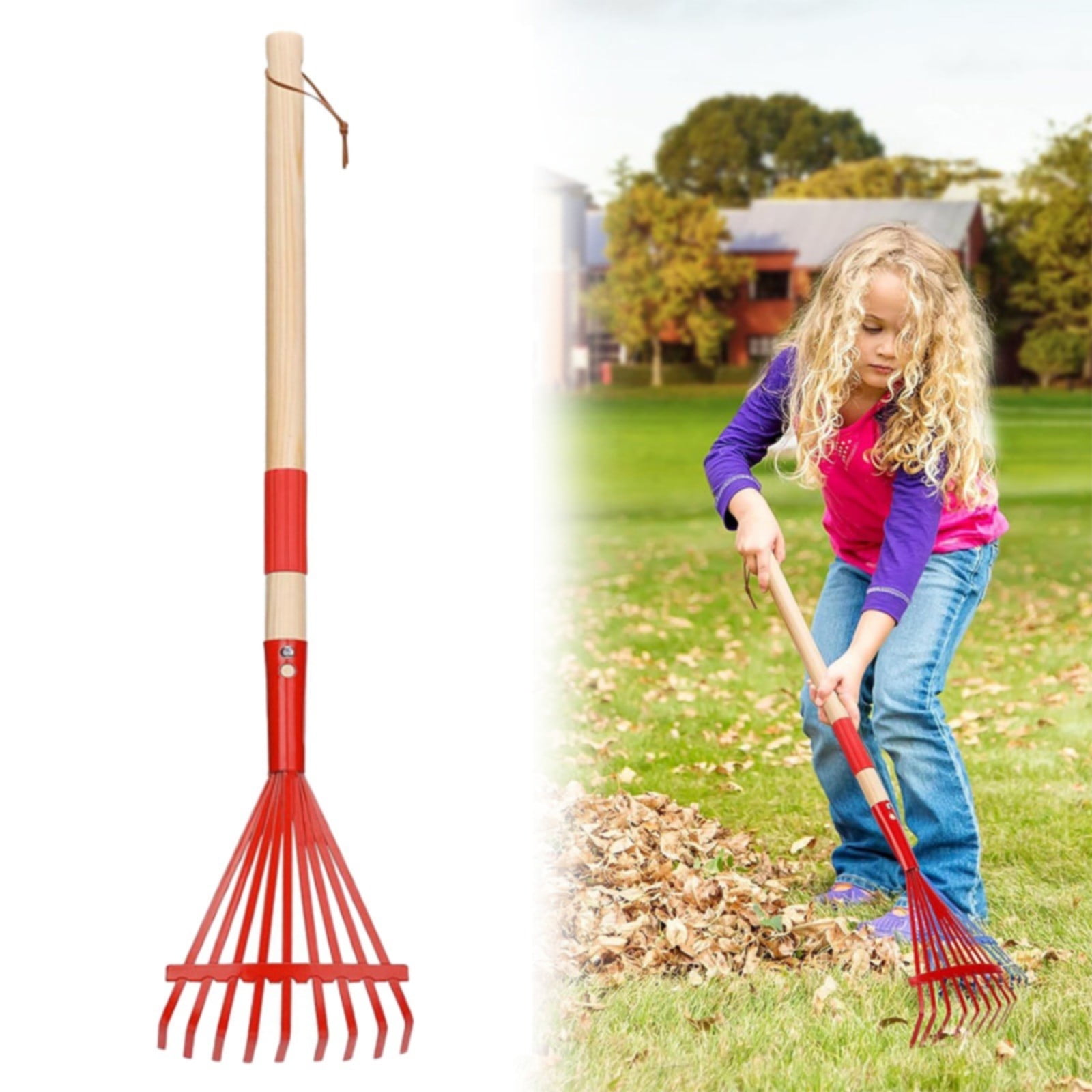 Cleaning Brush Kids Rakes With Hardwood Handle 28" Child Size Garden ...