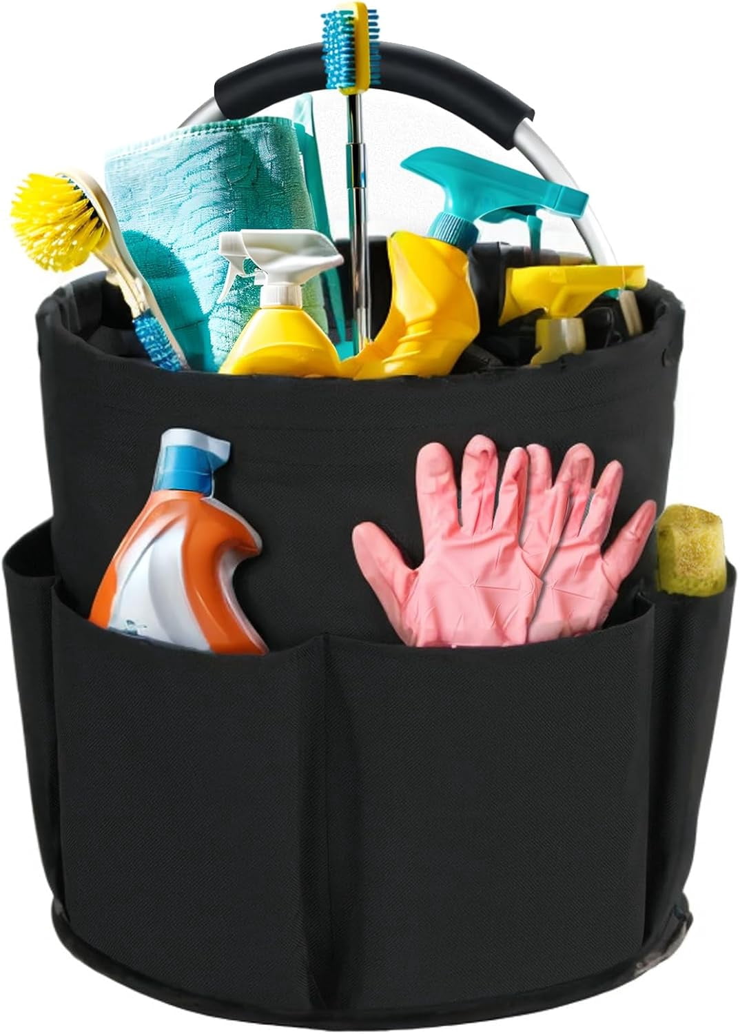 Cleaning Caddy with Handle, Cleaning Products Organiser, 17L Foldable ...