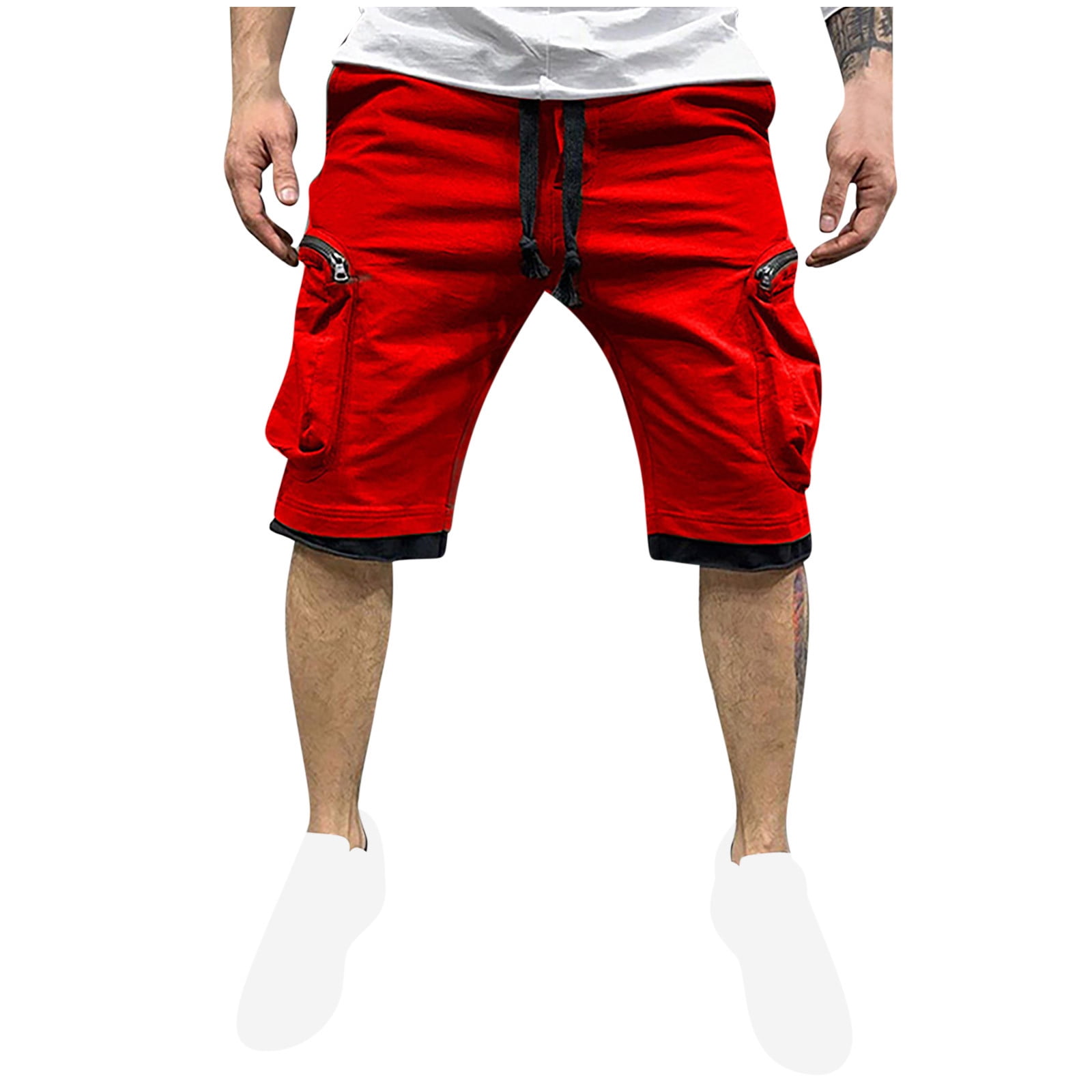 Cleaning Cargo Shorts for Mens Summer Jogger Goth Pants with Mutil ...