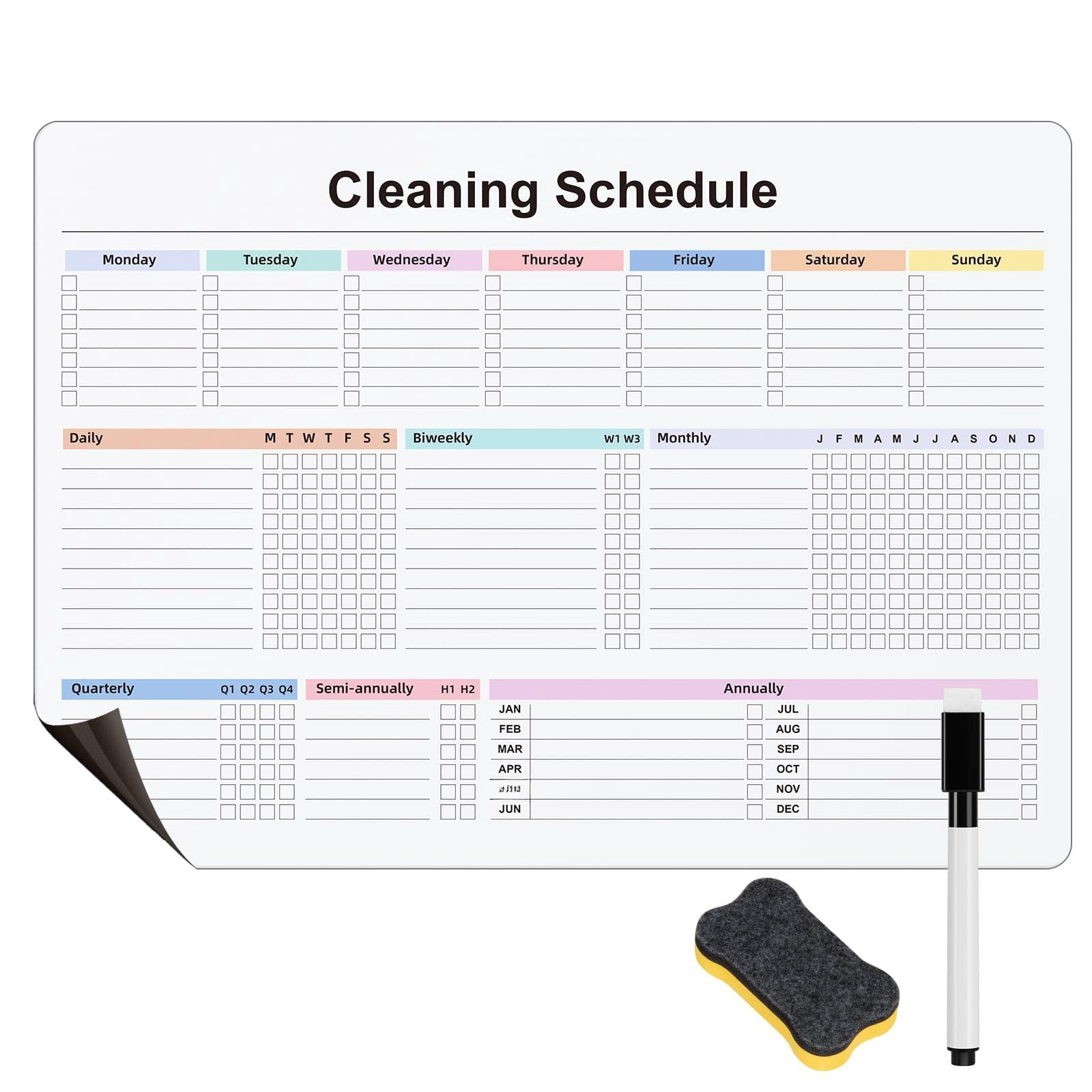 Cleaning Checklist Dry Erase Magnetic Whiteboard For Refrigerator Daily ...