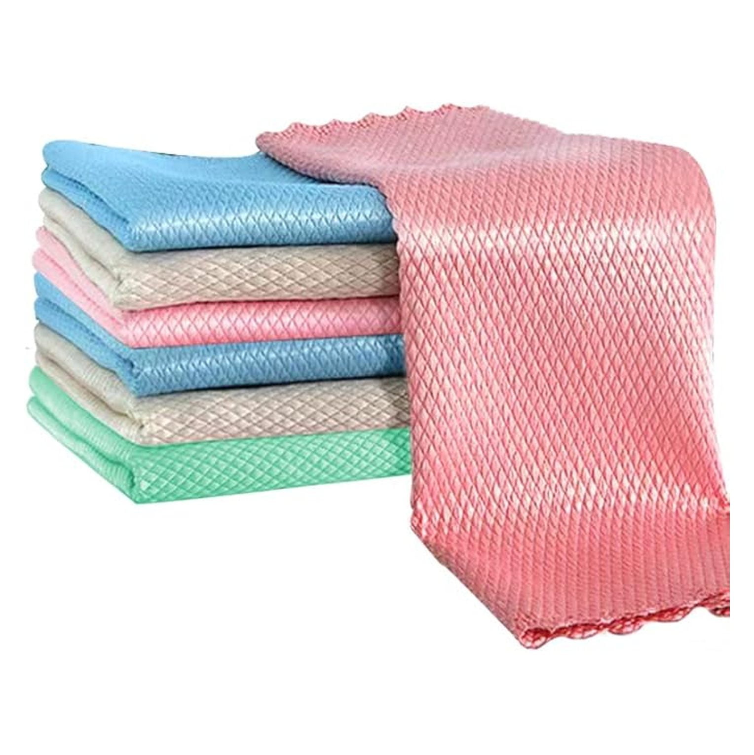 Cleaning Cloth Fish Scale Cloth Glass Rags Microfiber Towels Reusable ...