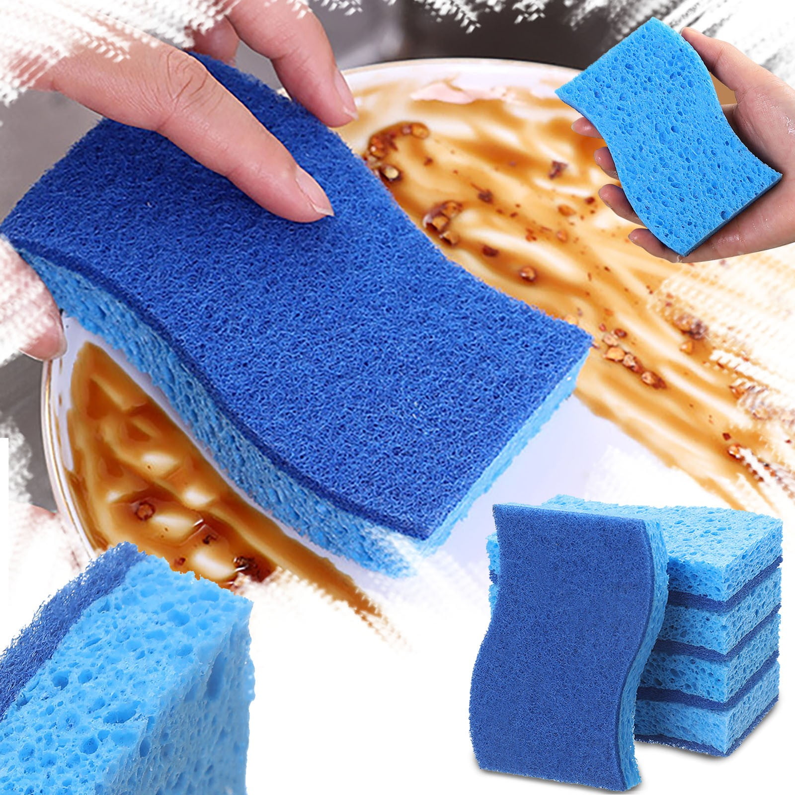 Cleaning Cloth Sponge Wood Pulp Cotton Three In One Cleaning Kitchen ...