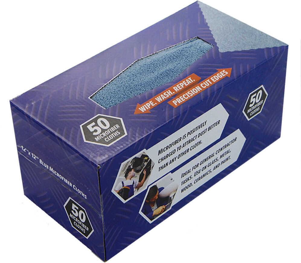 Cleaning Cloths (Box of 50), Lint Free 12x12 Color Options Disposable ...