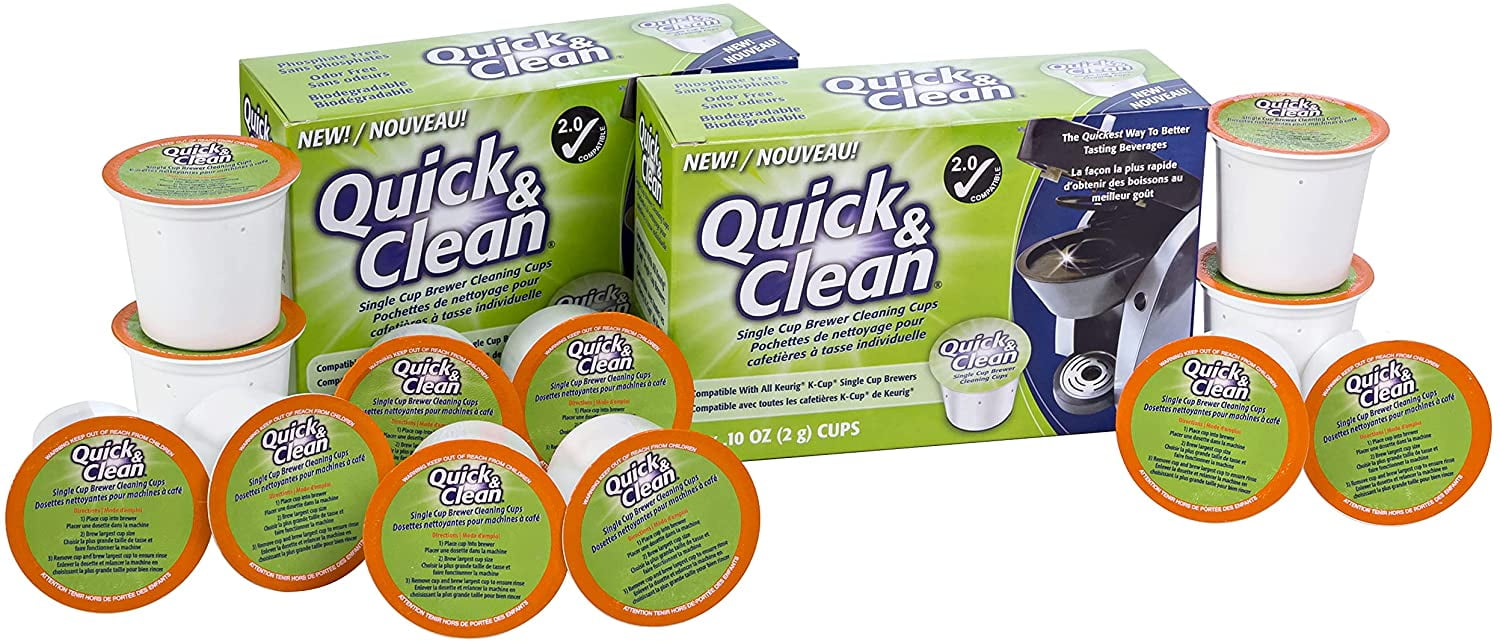 Quick-Clean Cleaning Cups for Keurig K-Cup Machines 2.0 Compatible, 12 ...