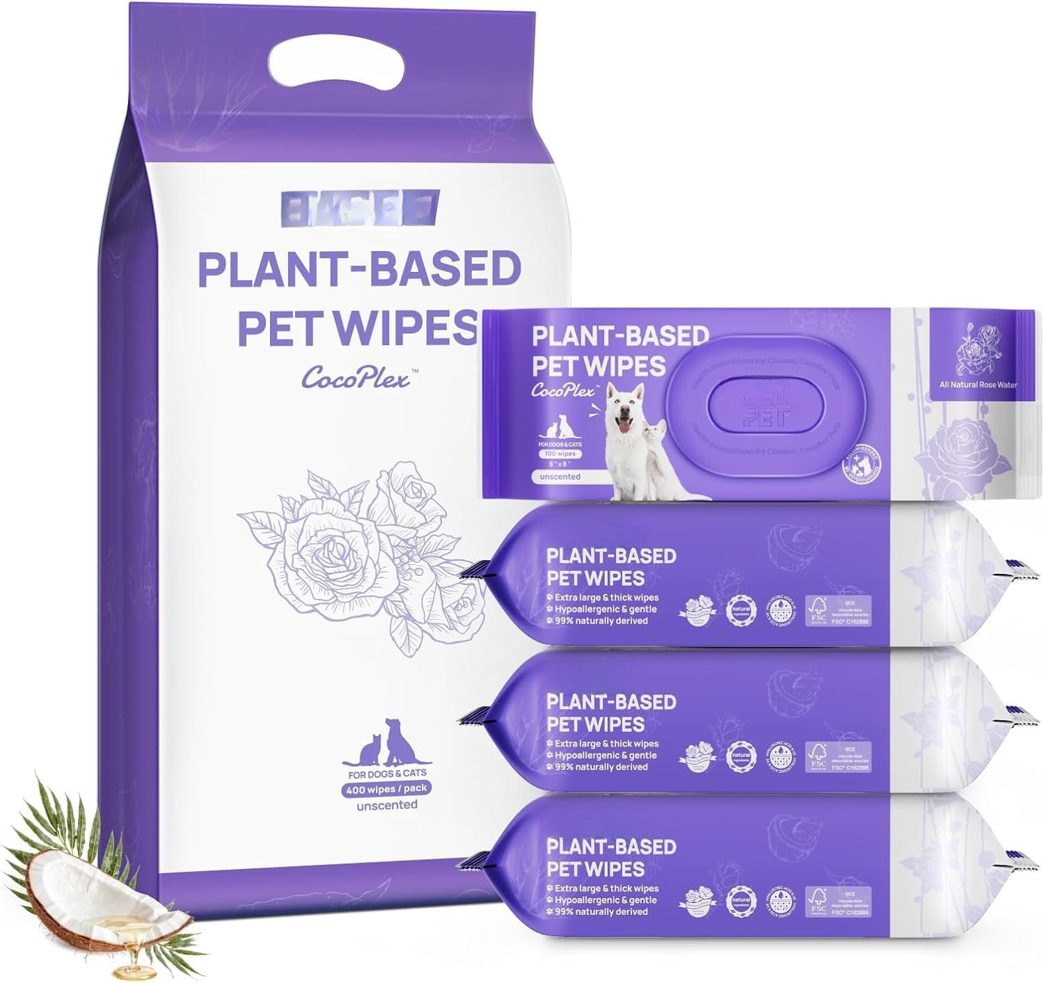 Cleaning Deodorizing Wipes for Dogs & Cats, Vet Recommended Nourishes ...