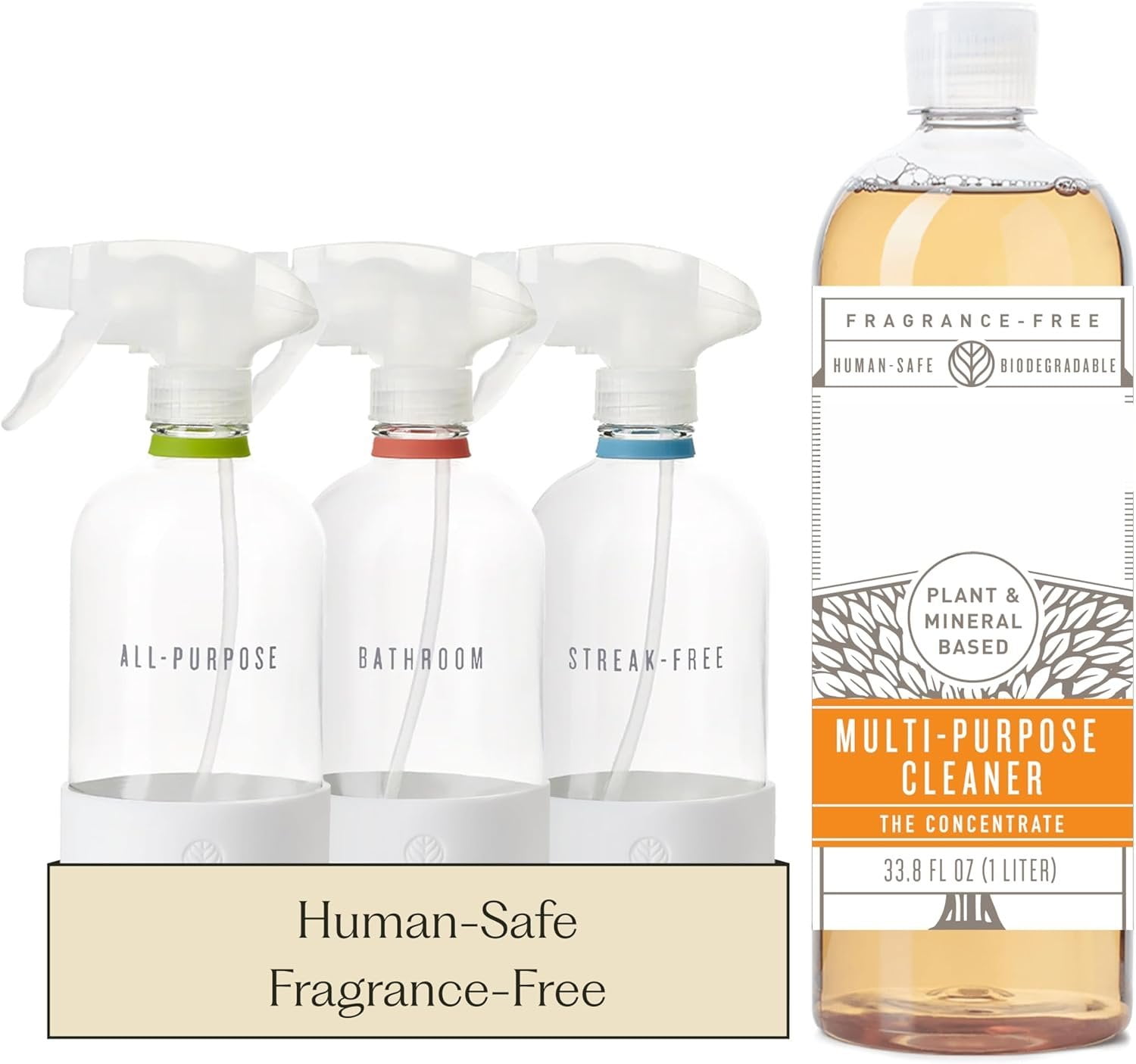 Cleaning Essentials Kit: Purpose, Glass and Bathroom Cleaner ...