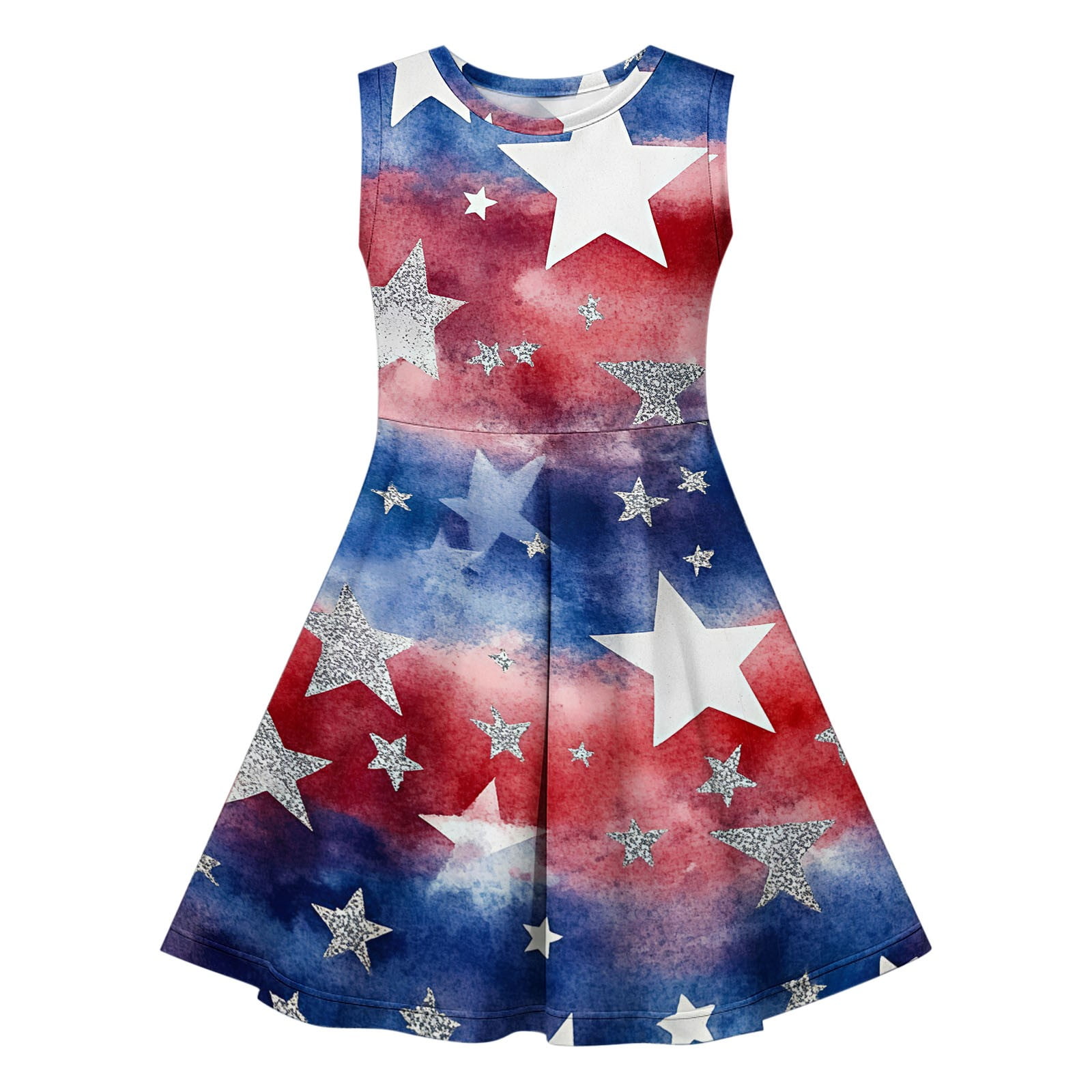 Cleaning Girl's Summer Sequin Print Dress Round Neck Sundress Mini Tank ...