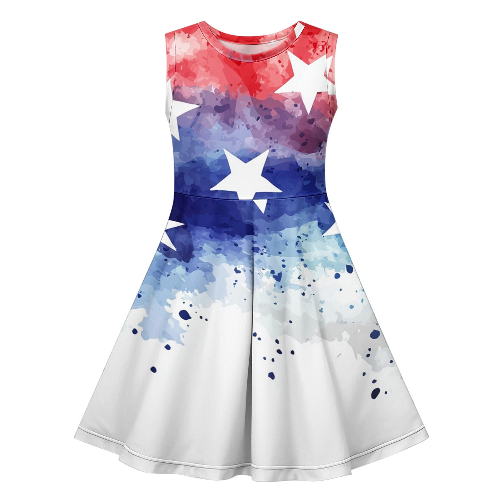 Cleaning Girl's Summer Sequin Print Dress Round Neck Sundress Mini Tank ...