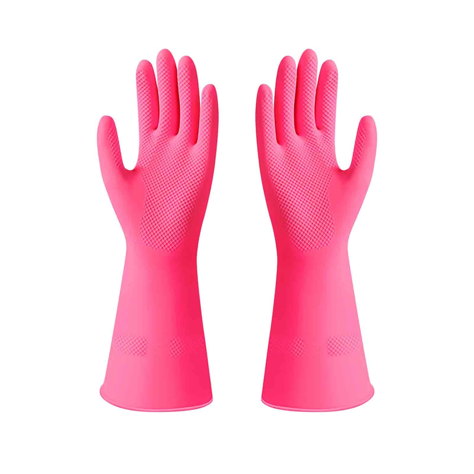 Cleaning Gloves Dishwashing Gloves - Thickened Rubber, Household ...