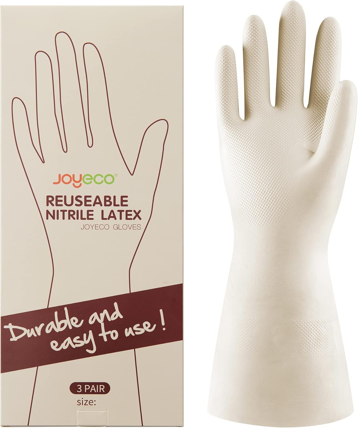 Cleaning Gloves Dishwashing Kitchen Gloves Reusable Rubber 3 Pairs ...