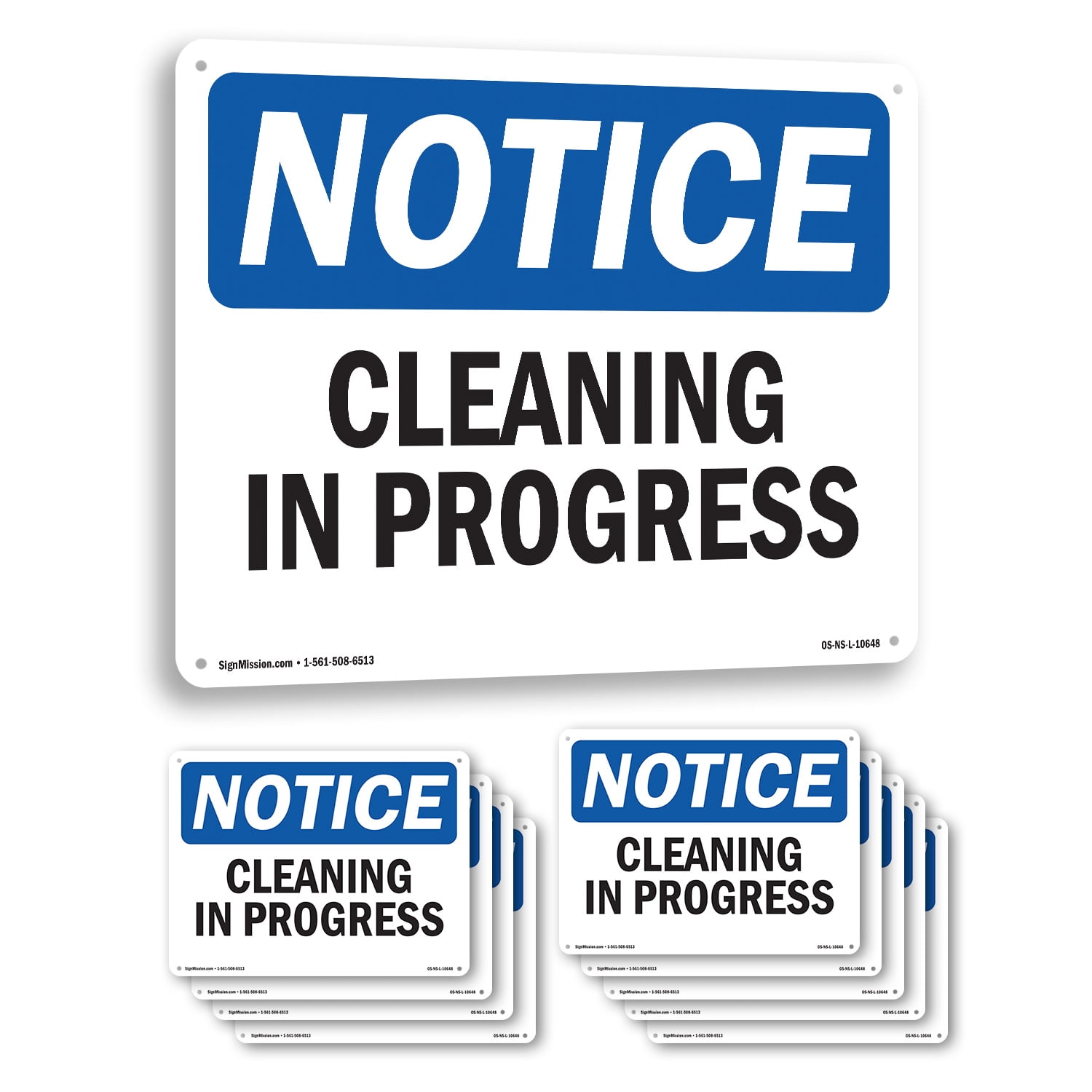 Cleaning In Progress OSHA Notice Rigid Plastic Sign 24 Inch x 18 Inch ...