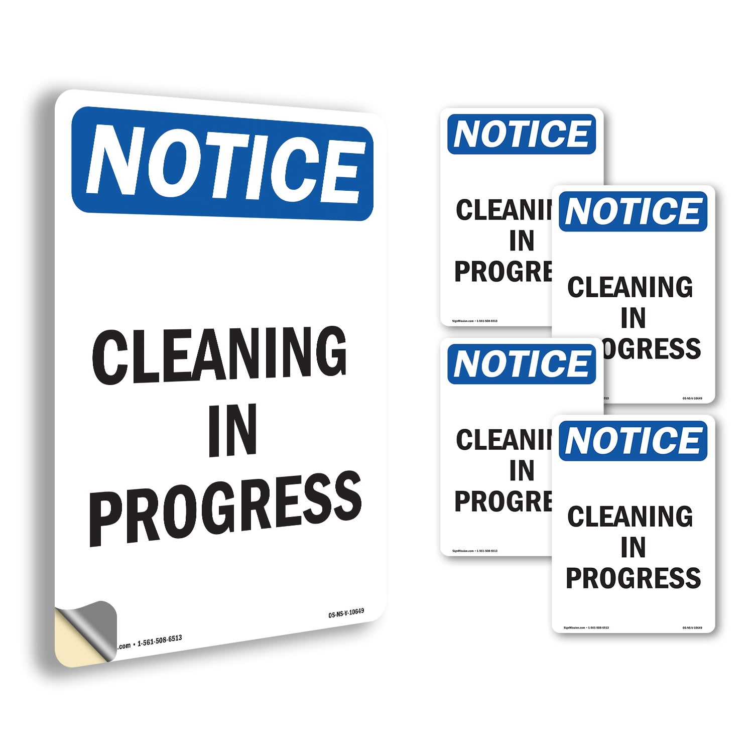 Cleaning In Progress OSHA Notice Vinyl Decal Label 10 Inch x 7 Inch - 5 ...