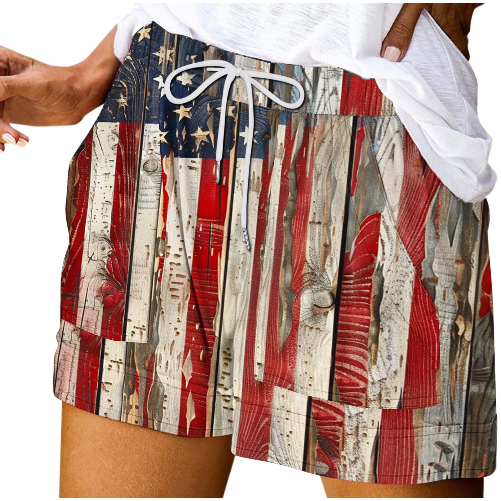 Cleaning Independence Day Shorts for Women Usa Flag Star Stripe ...