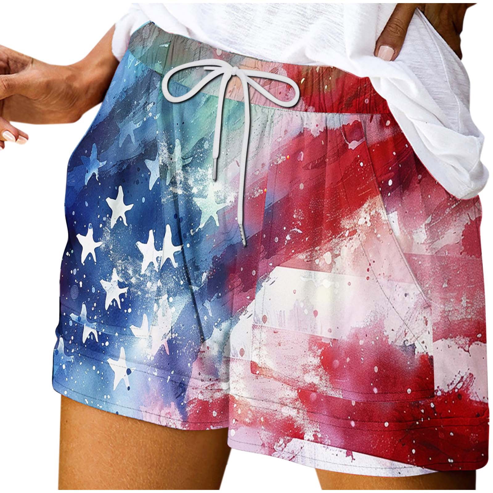 Cleaning Independence Day Shorts for Women Usa Flag Star Stripe ...
