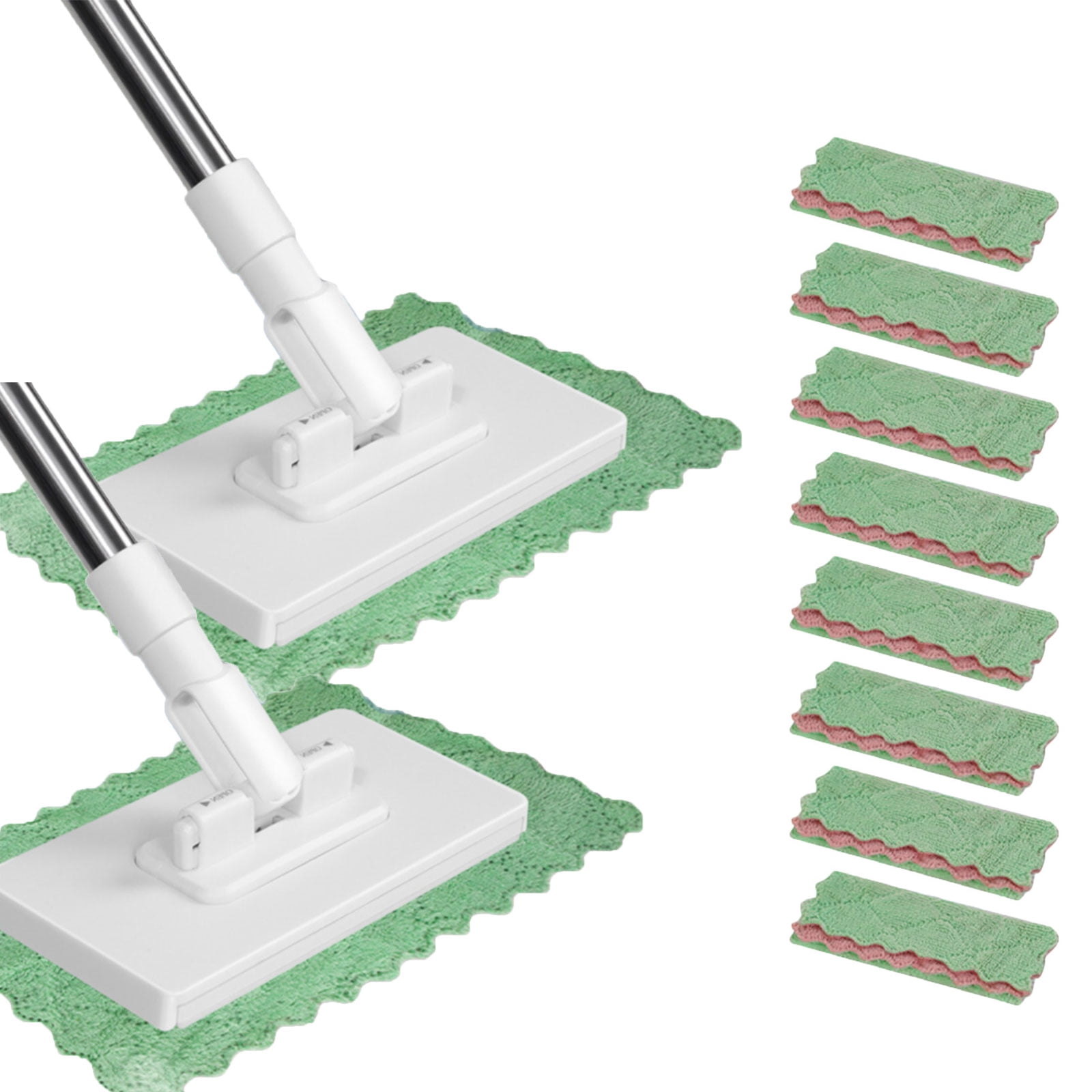 Cleaning Mop With Automatic Microfiber Clamp Systems 4 Reusable Pad ...