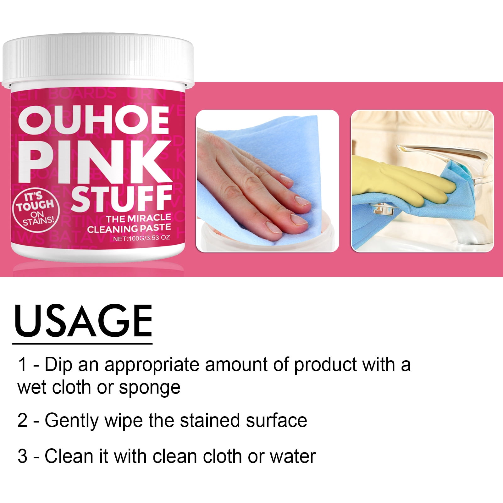 Cleaning Paste, 2-in-1 Kitchen & Bathroom Stain Remover - Cuts Grease ...