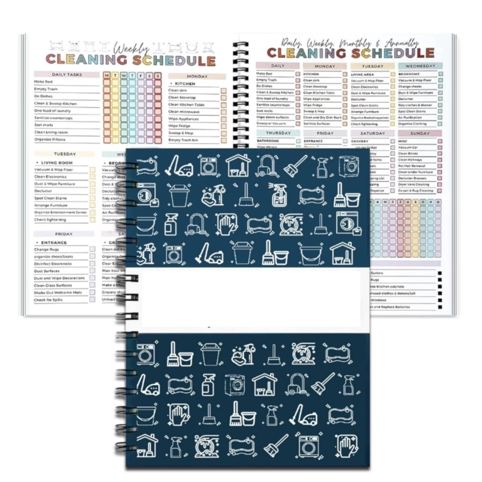 Cleaning Planner for Adults, Reusable Cleaning Schedule & Checklist ...