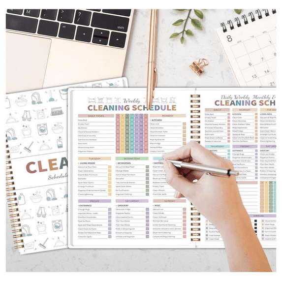 Cleaning Planner for Adults Women, Cleaning Schedule and Checklist ...