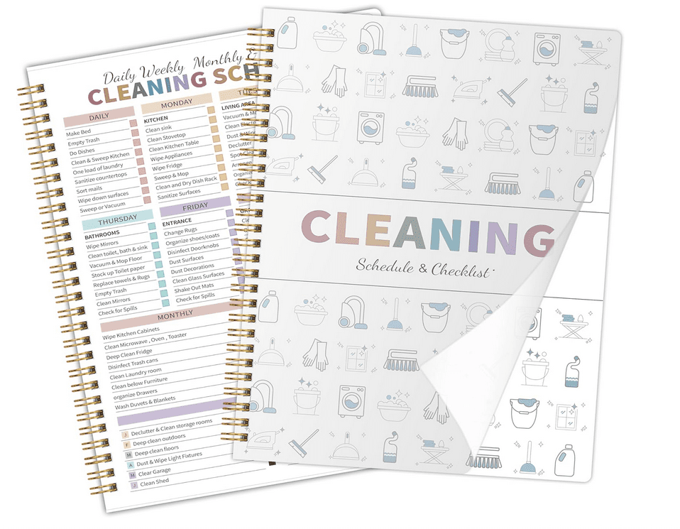 Cleaning Planner, Cleaning Schedule and Checklist Organizer, Daily ...
