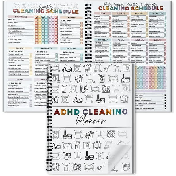Cleaning Planner, Cleaning Schedule and Checklist Organizer, Daily ...