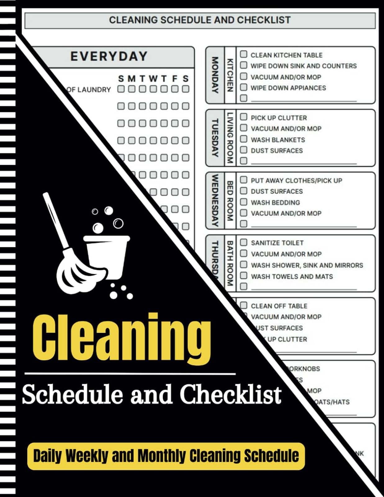 Cleaning Planner Notebook, Reusable Tear-Off Calendar with Checklists ...