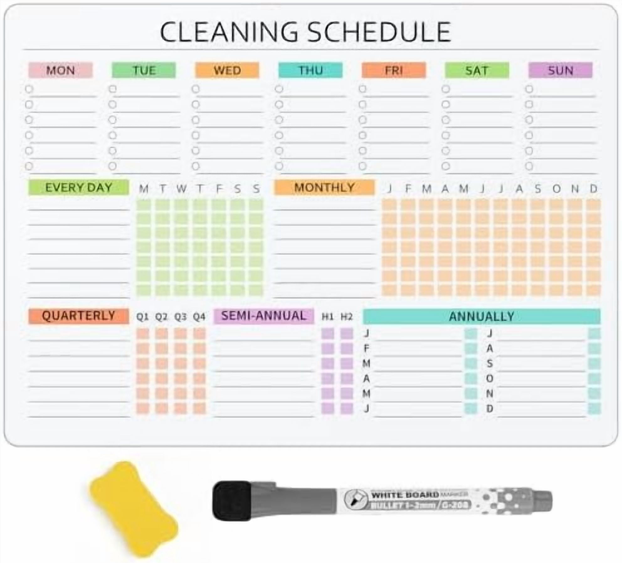 Cleaning Schedules and Checklists Dry Erase Magnetic Cleaning Chores ...