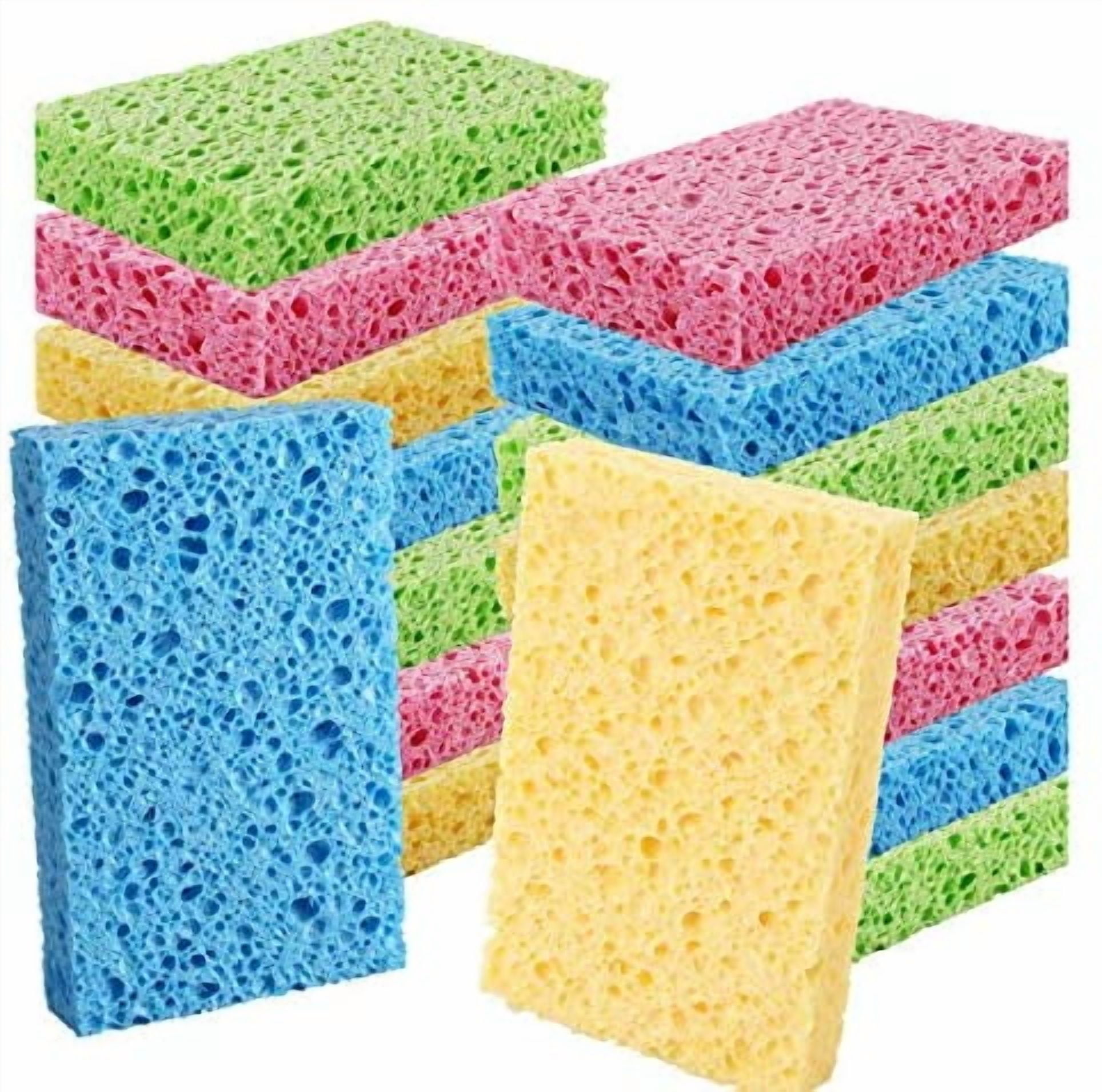 Cleaning Scrub Colored Sponge,Non-Scratch Kitchen Cellulose Dishwashing ...
