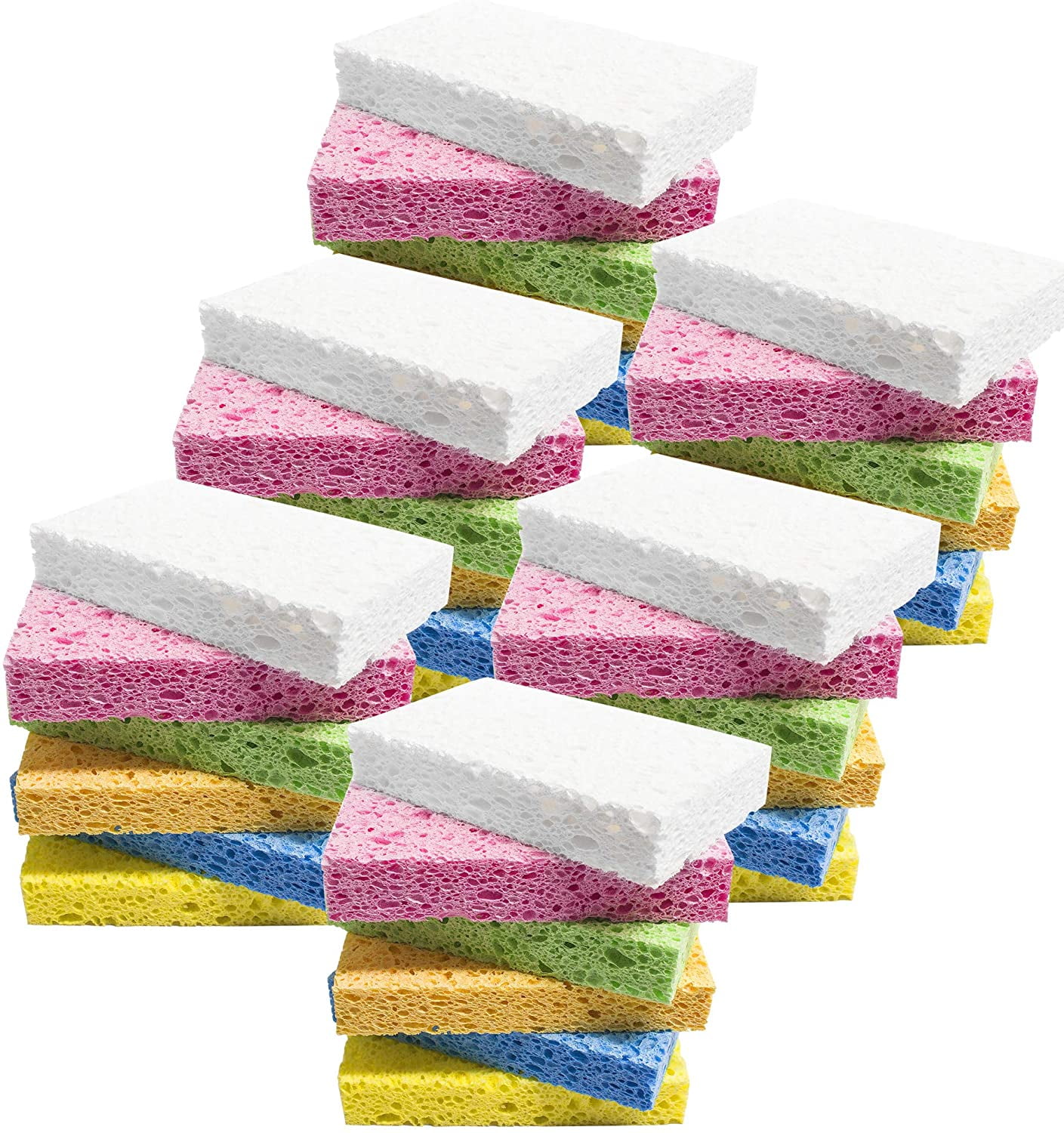 Cleaning Sponge,Kitchen Sponges Pack,Non-Scratch Cellulose Sponge for ...