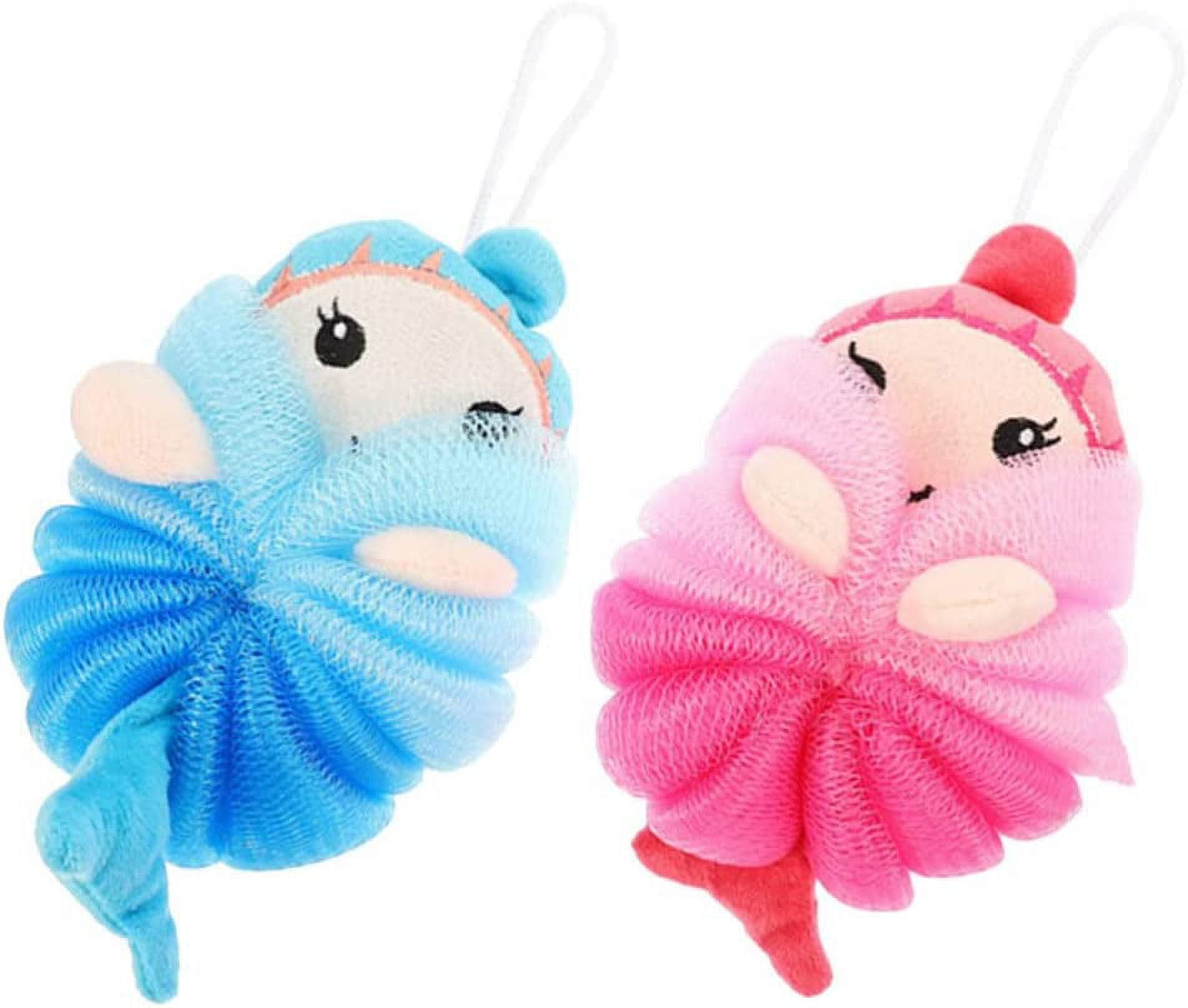 Cleaning Sponges 2pcs Bath Sponges Animal Kids Loofah Bath Pouf Mesh ...