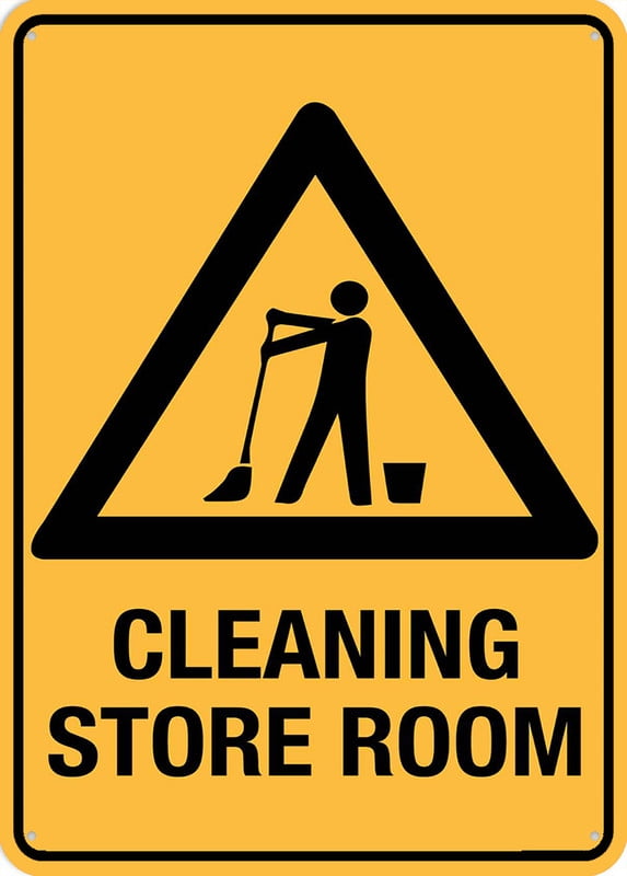 Cleaning Store Room Sign Aluminum 8X12 Inch Uv Ink Printed For House ...