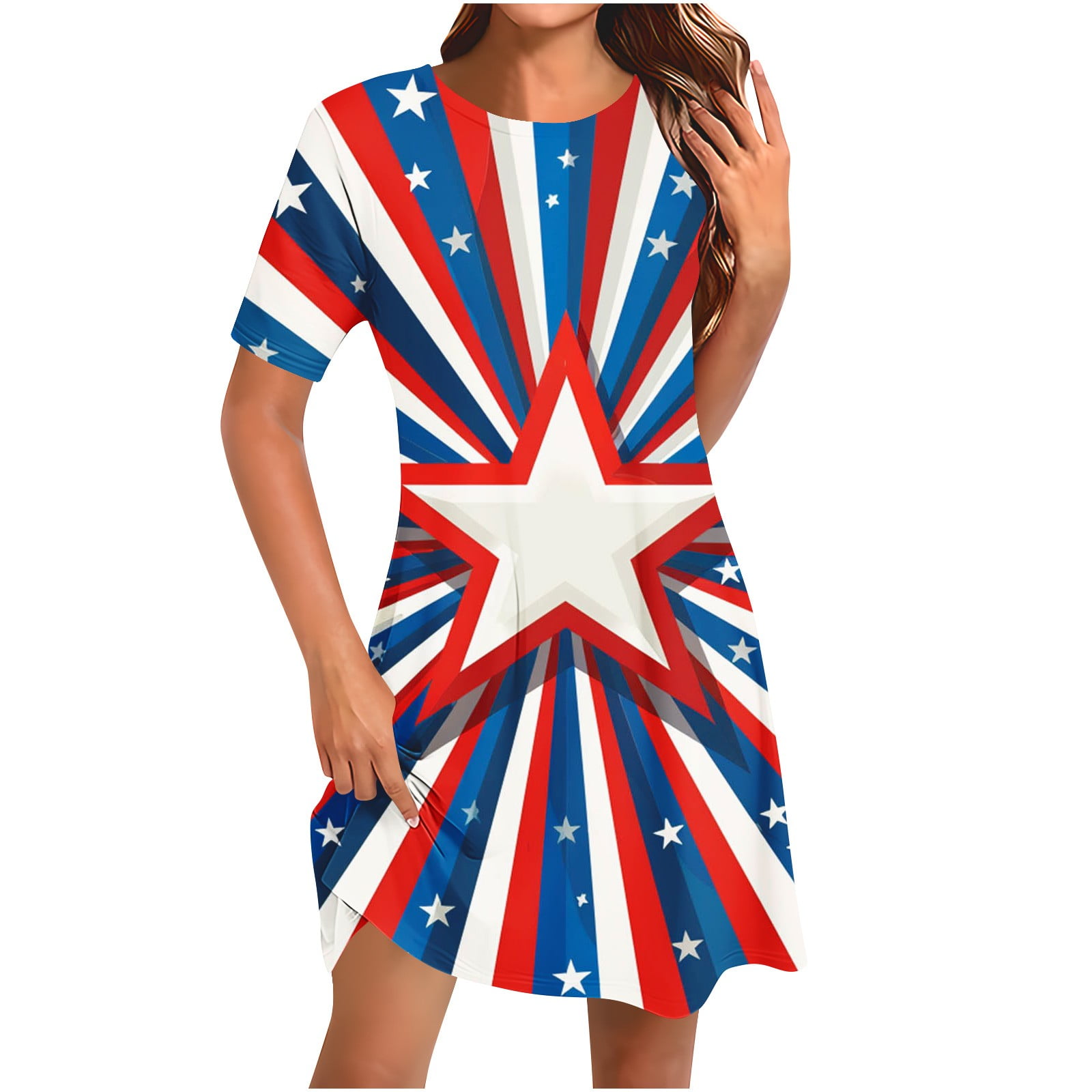Cleaning Summer Beach Dresses for Women Independence Day Usa Flag Star ...