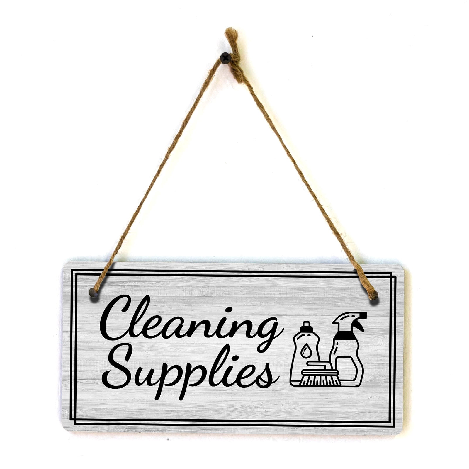 Cleaning Supplies 5x10 Hanging Plus Wall or Door Sign | Home & Office ...