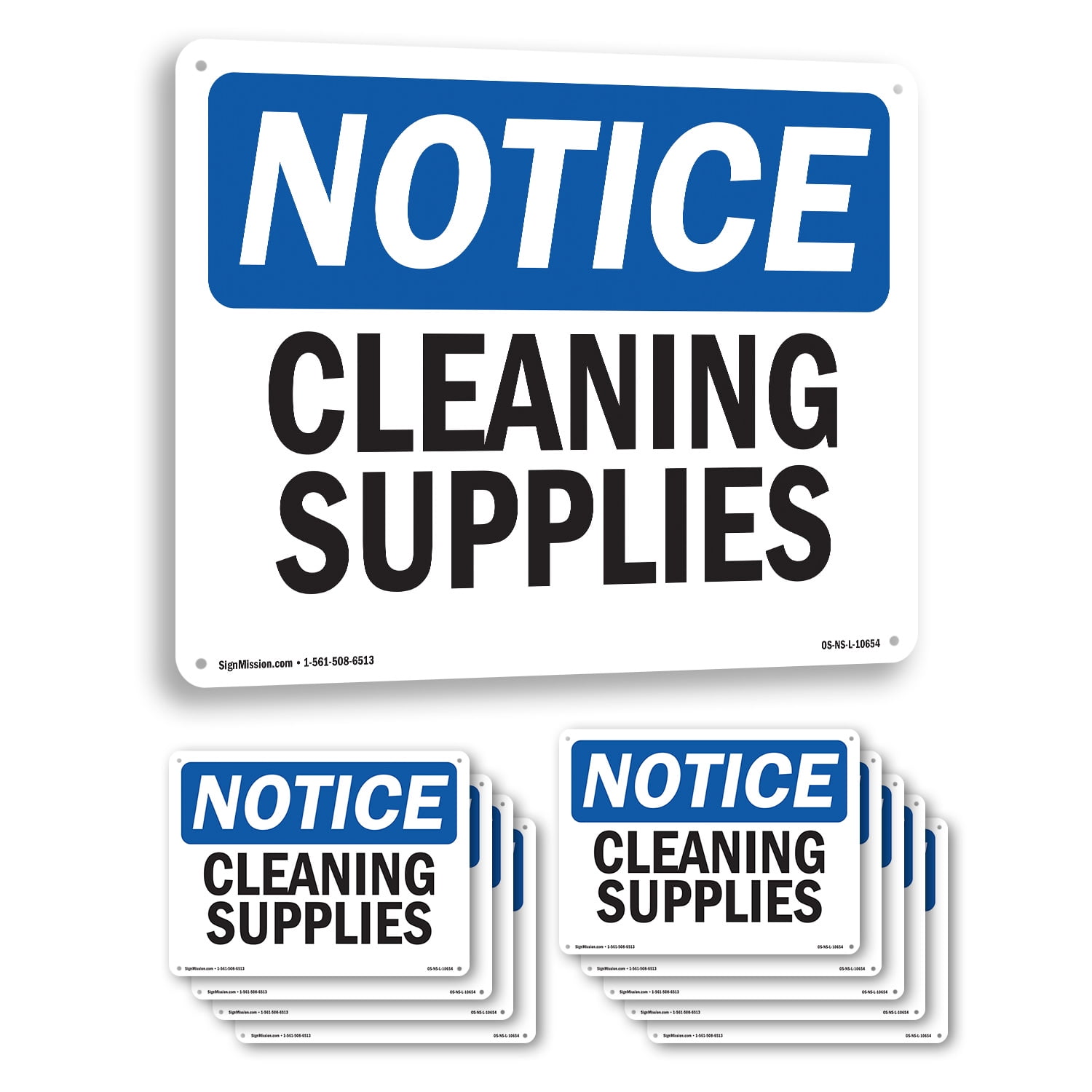 Cleaning Supplies OSHA Notice Rigid Plastic Sign 10 Inch x 7 Inch - 10 Pack - Walmart.com