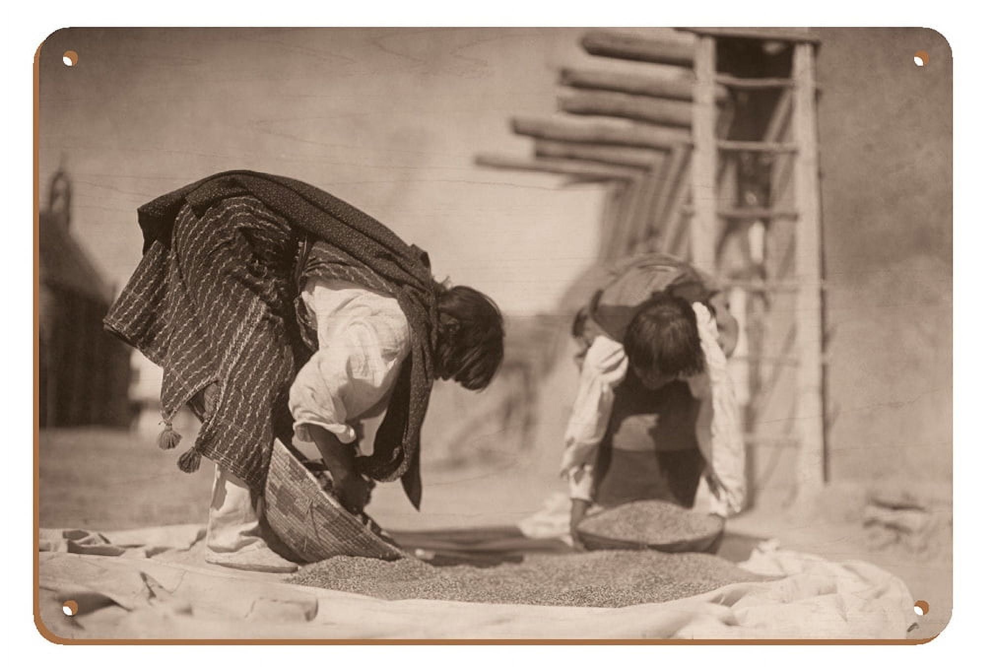 Cleaning Wheat - Tewa Tribe Women - San Juan Pueblo New Mexico ...