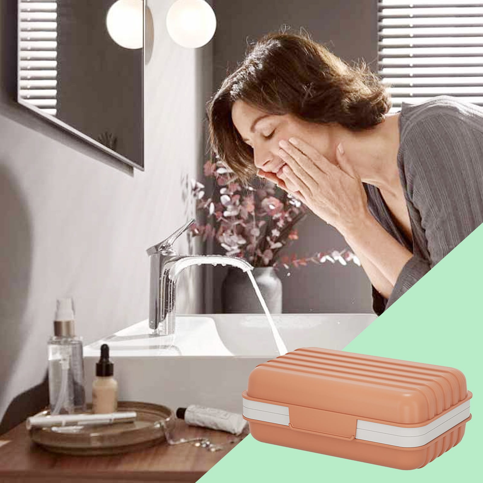 Cleaning supplies Leakproof Travel Soap Dish With Lid Draining Soap Bar ...