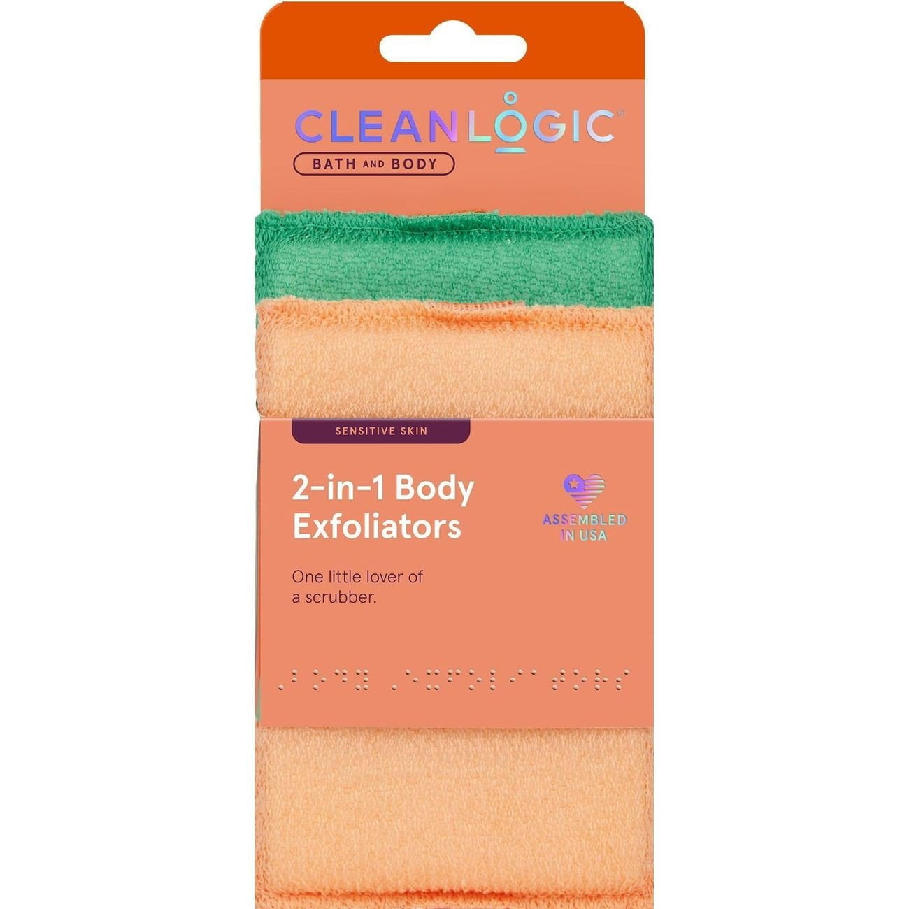 Cleanlogic 2-in-1 Body Exfoliators for Sensitive Skin - each (Packaging ...