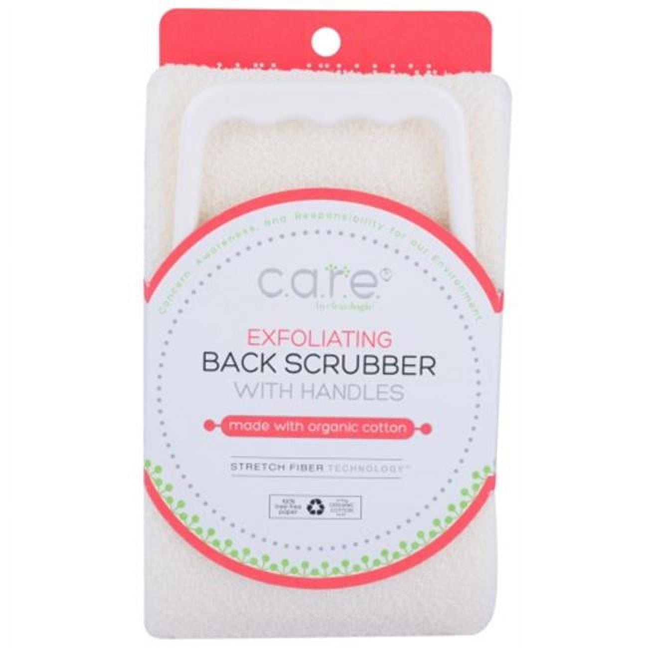 Cleanlogic 230035 Exfoliating Back Scrubber with Handles, Black ...