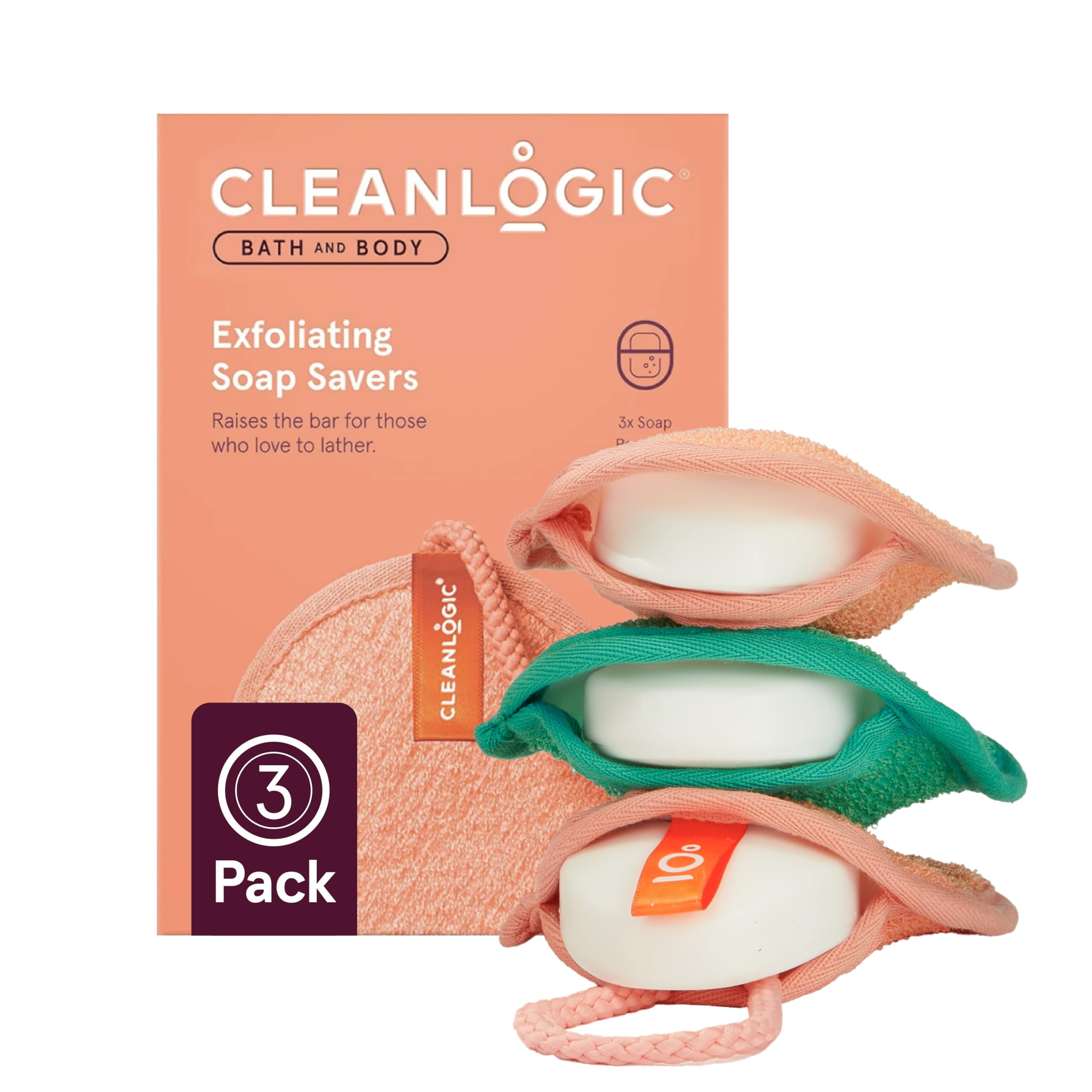 Cleanlogic Bath & Body STF9 Exfoliating Soap Saver, Exfoliator Scrubber ...