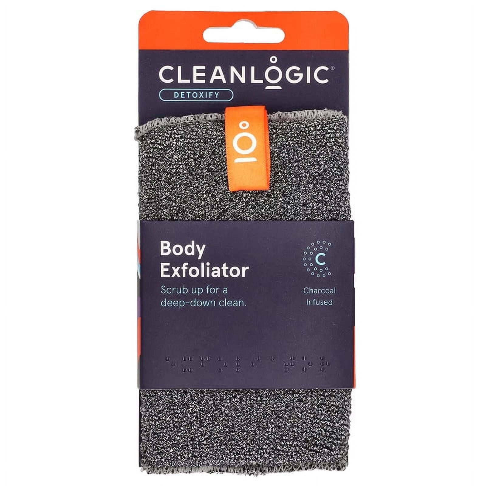 Cleanlogic Exfoliating Body Scrubber, Detoxify Charcoal Infused for ...