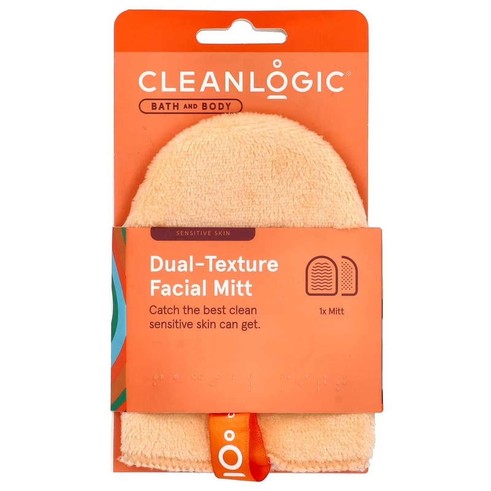 Cleanlogic Dual Texture Face Mitt, Facial Scrub Exfoliator for ...