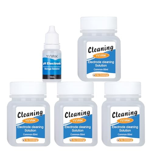 Cleanning Solution for pH Electrode,50ml*4 General pH Meter Probe ...