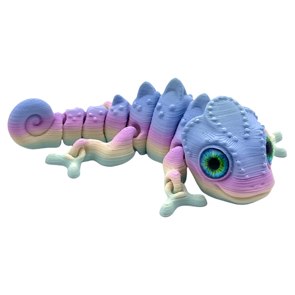 Cleanrance! 3D Printed Cute Chameleon Toy, Movale Articulated Chameleon ...