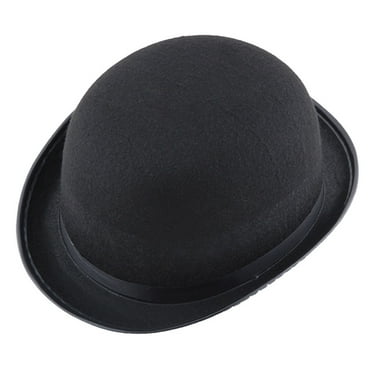Different Touch 100% Wool Black Felt Derby Bowler with Removable ...