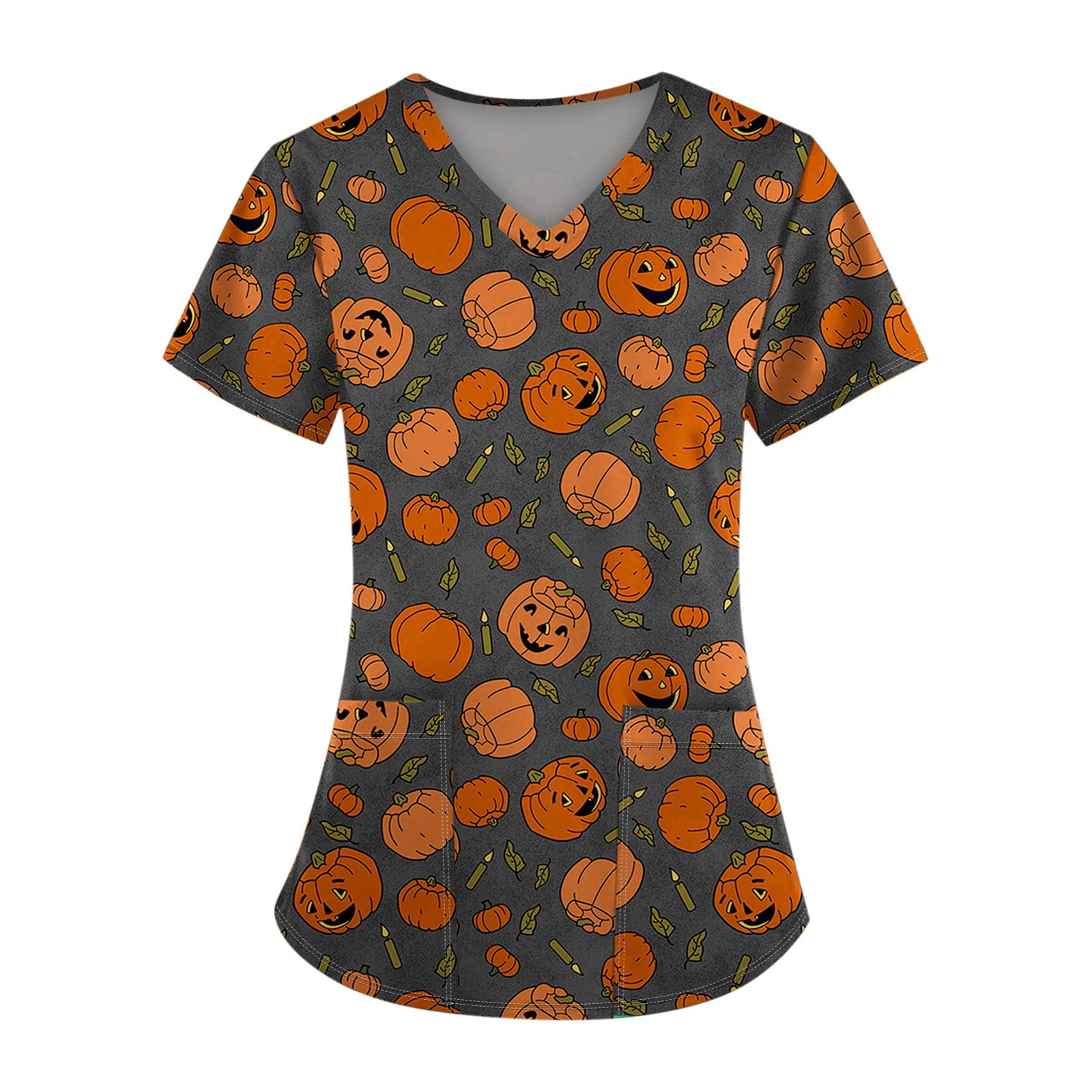 Cleanrance!Bxzhiri Plus SizePrinted Scrub Working Uniform Tops For ...